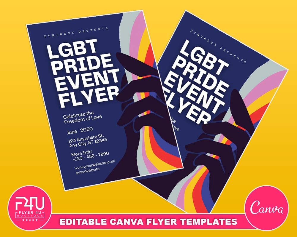 LGBT Pride Event Flyer, DIY Canva Lgbt Pride Event Flyer, Editable ...