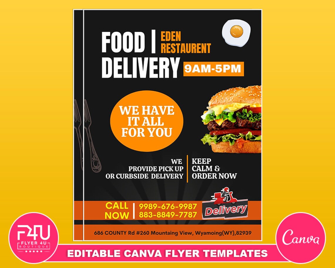 Delivery Service Flyer DIY Canva Delivery Business Flyer - Etsy