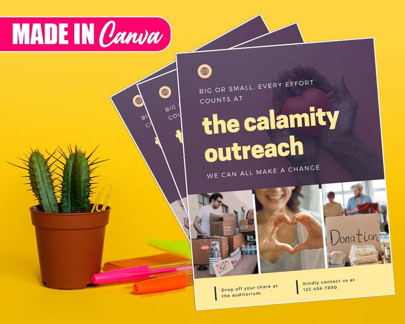 Donation Flyer, DIY Canva Donation Flyer Template, Editable Canva US ...