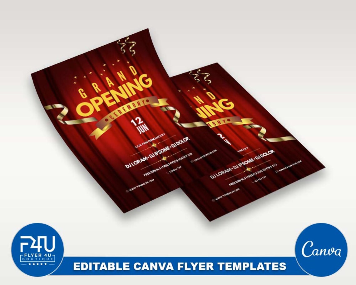 Grand Opening Flyer DIY Canva Grand Opening Flyer Template - Etsy