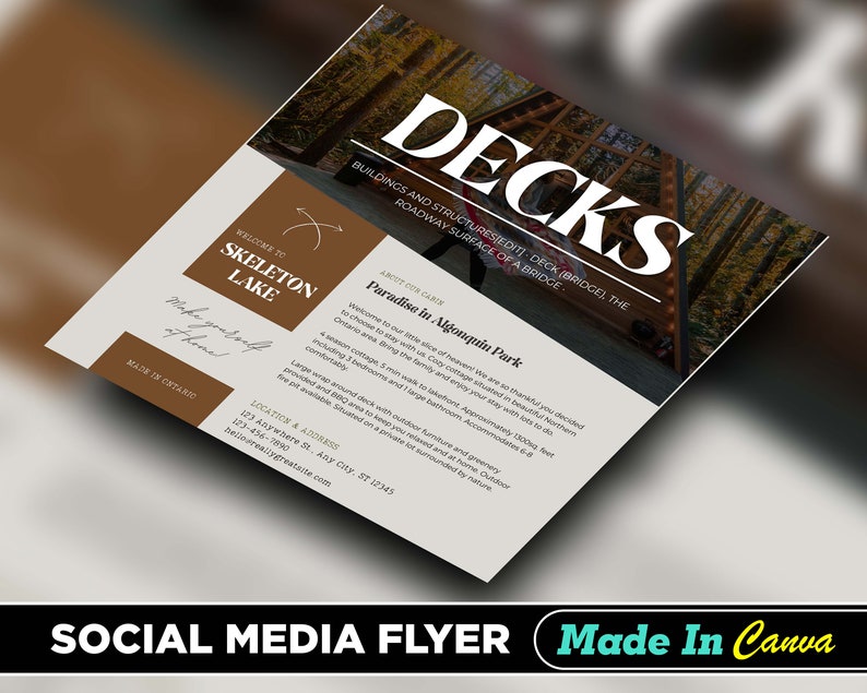 Decks Flyer, DIY Canva Decks Flyer Template, Editable Social Media ...