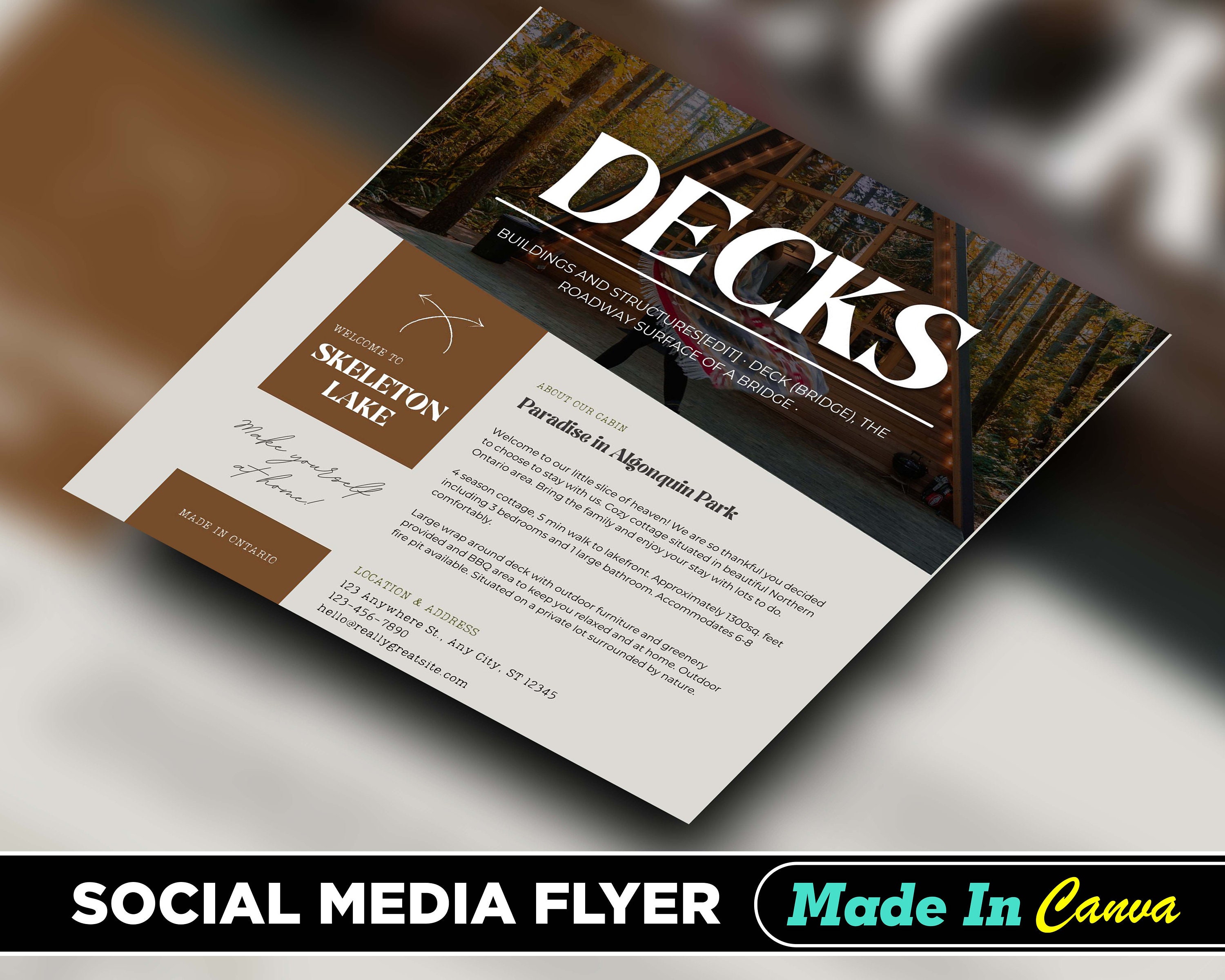 Decks Flyer, DIY Canva Decks Flyer Template, Editable Social Media ...