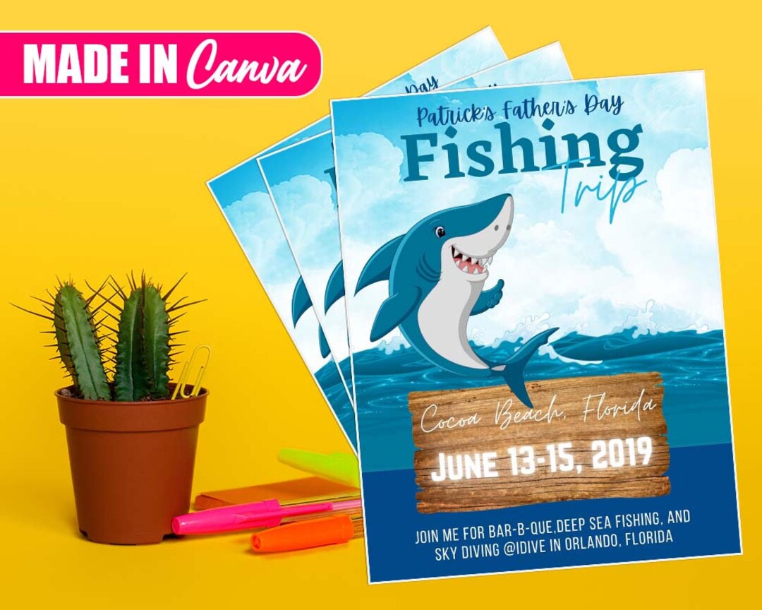 Fishing Trip Flyer, DIY Canva Fishing Trip Templates, Editable Canva US ...