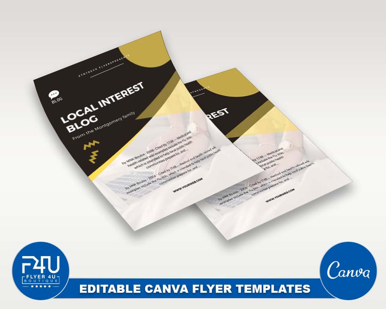 Local Interest Blog Flyer, DIY Canva Local Interest Blog Flyer Template ...