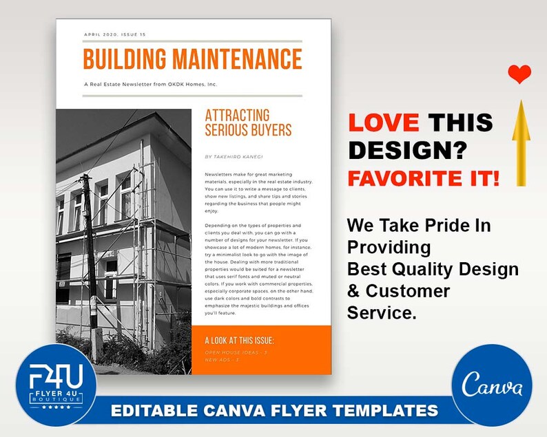 Building Maintenance Service Flyer, DIY Canva Building Maintenance ...