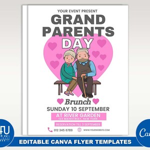 Grandparents Day Flyer, DIY Canva Grandparents Day Flyer Template 2022 ...