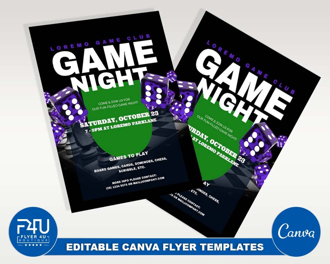 Online Game Flyer DIY Canva Online Game Template 2022 - Etsy