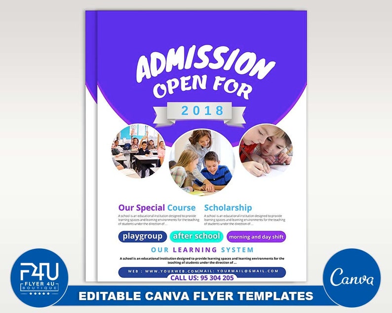 School Flyer, DIY Canva School Flyer Template 2022, Editable Canva US ...