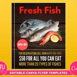 Fish Sale Flyer DIY Canva Fish Sale Templates Editable Canva - Etsy