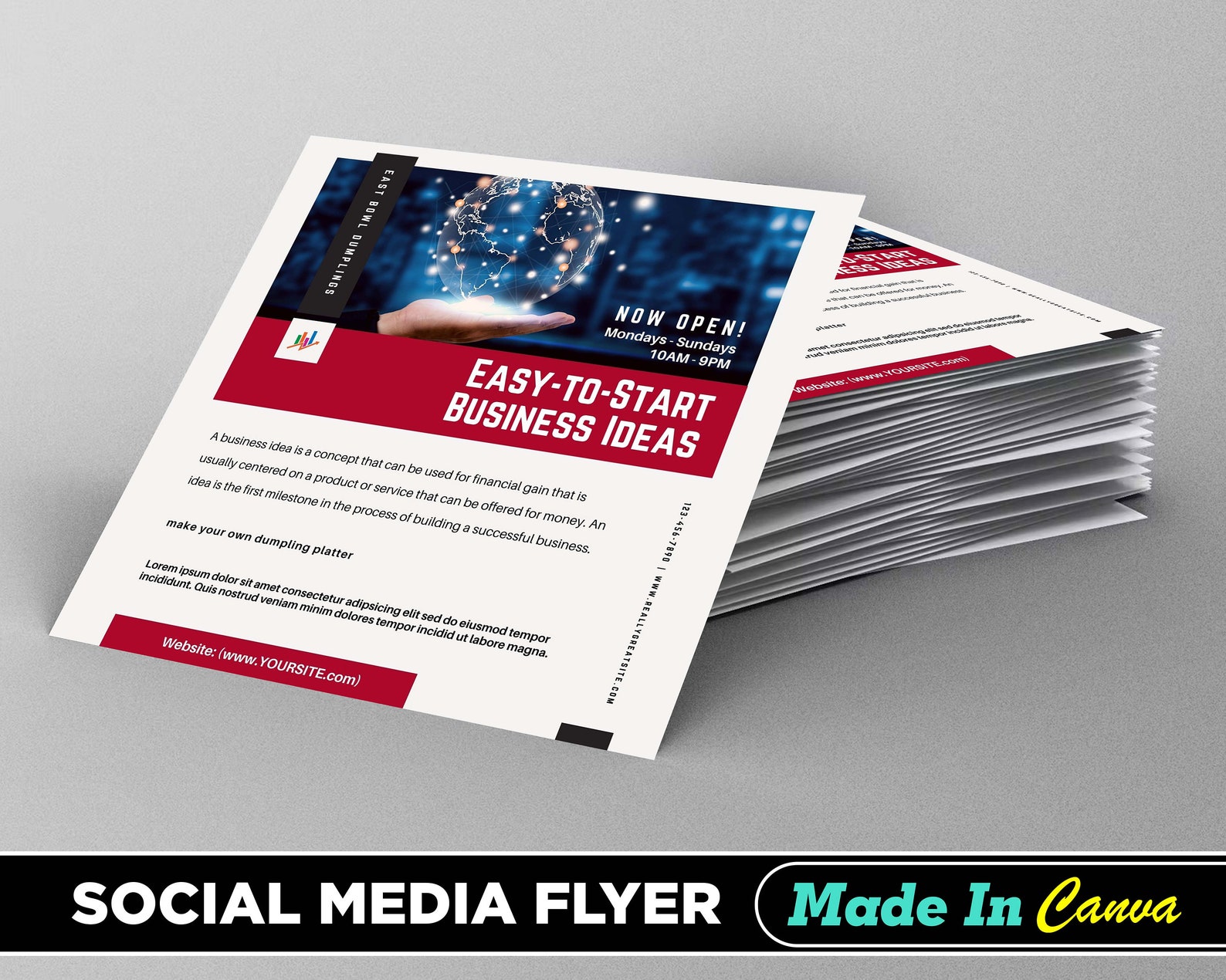 Easy to Start Business Ideas Flyer, DIY Canva Easy to Start Business ...