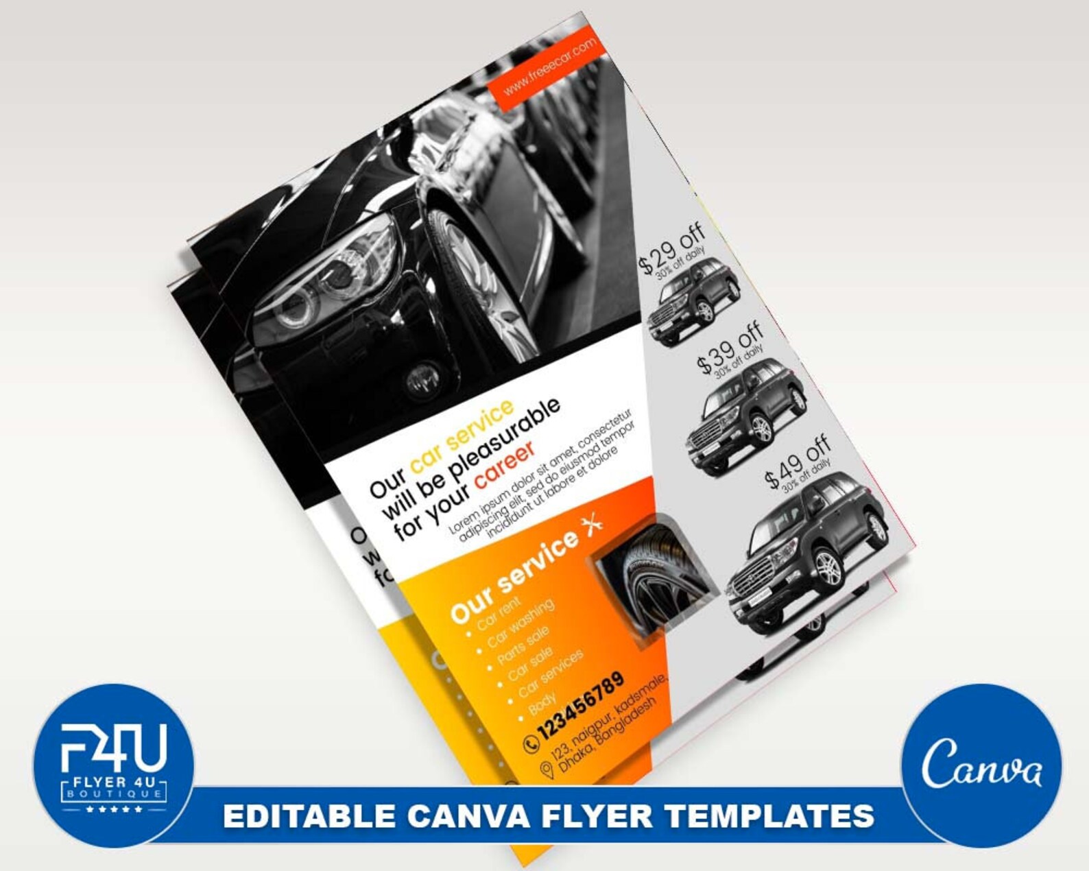 Automobile Flyer DIY Canva Auto Mobile Flyer Template 2022 - Etsy