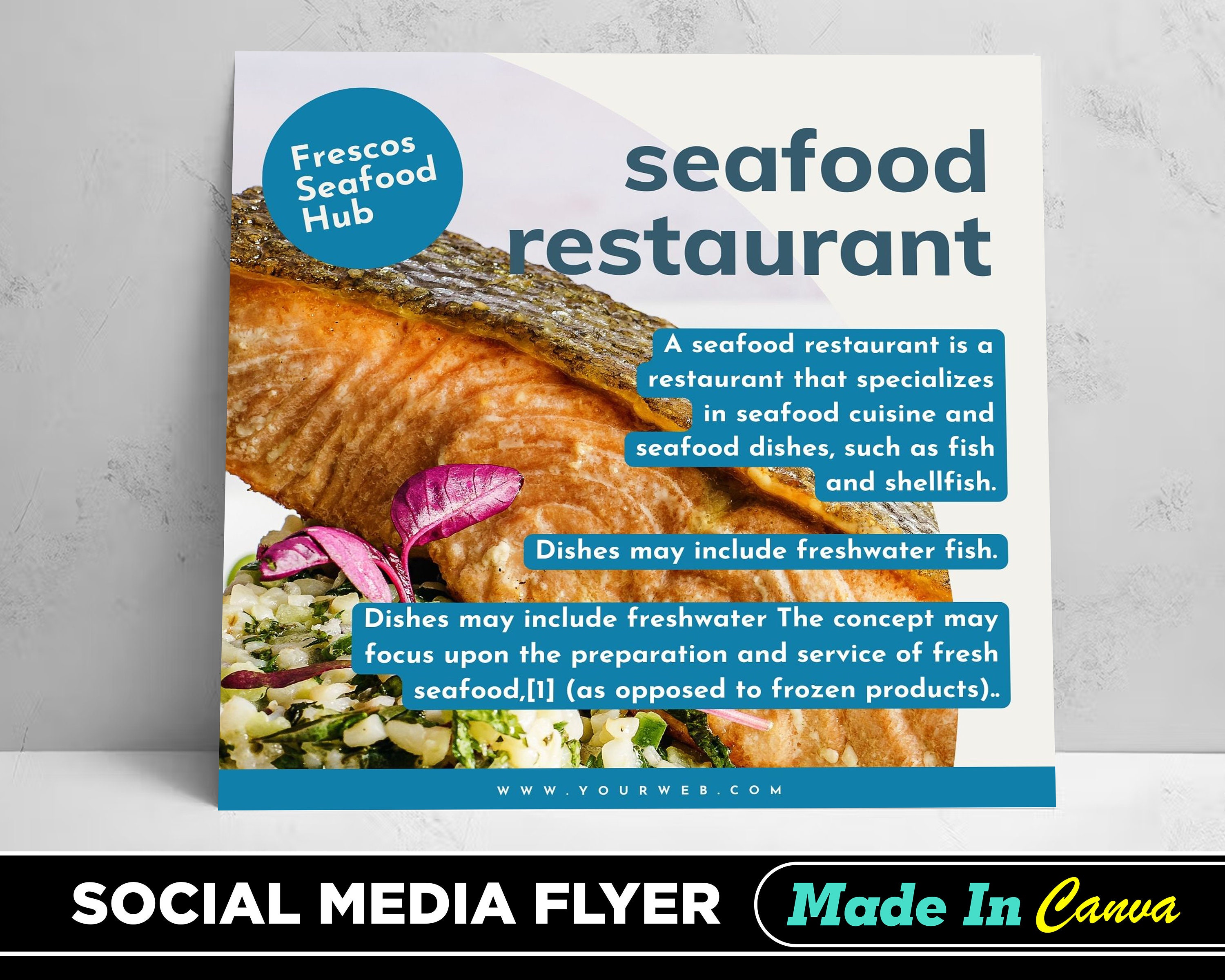 Seafood Restaurant Flyer, DIY Canva Seafood Restaurant Flyer Template ...