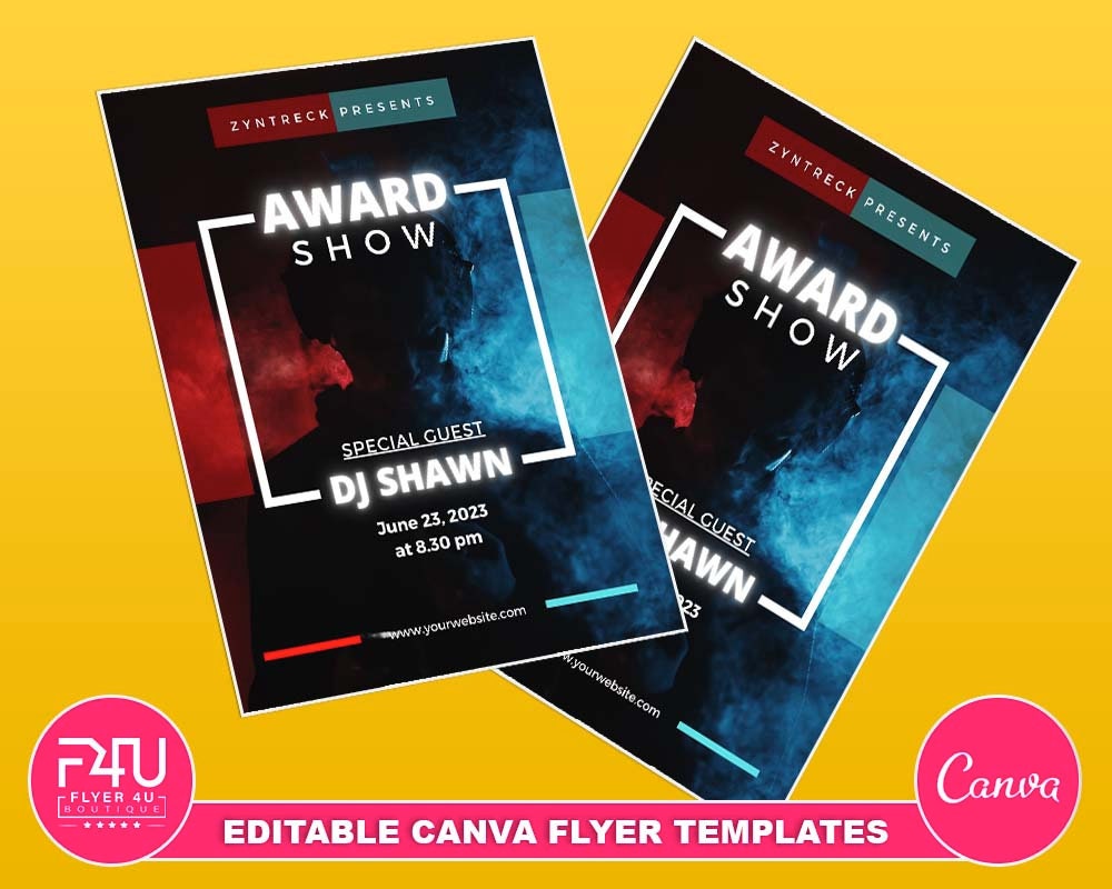 Award Show Event Flyer, DIY Canva Award Show Event Flyer Template ...
