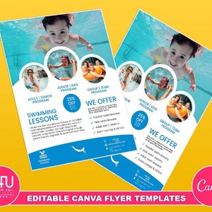 Swim Lessons Flyer, DIY Canva Swim Lessons Flyer Template 2022 ...