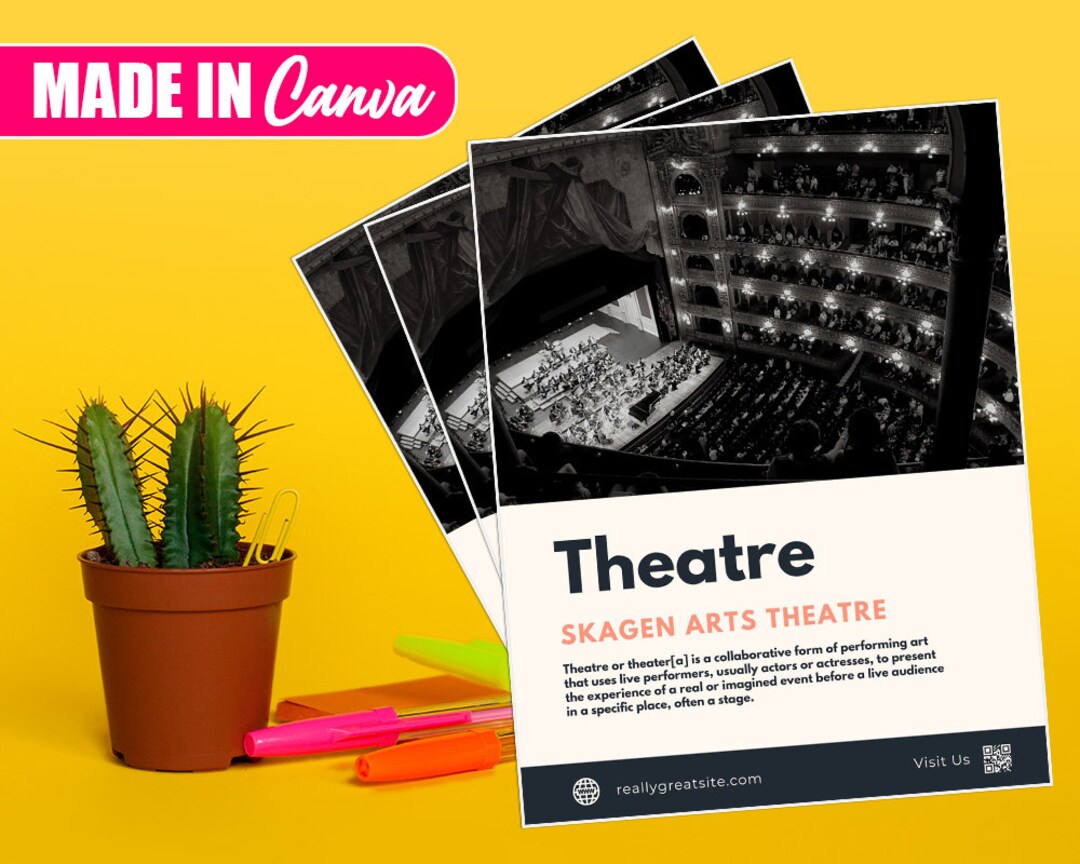 Theatre Flyer, DIY Canva Theatre Flyer, Editable Canva US Letter Size ...