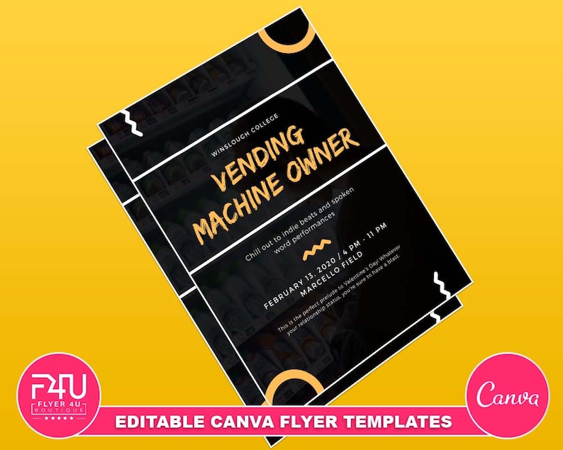 Vending Machine Flyer DIY Canva Vending Machine Template - Etsy