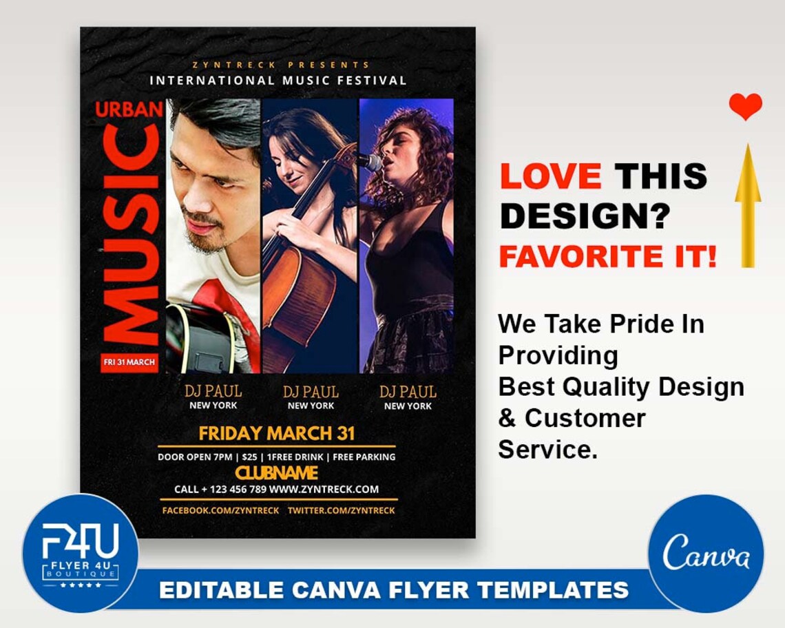 Music Flyer DIY Canva Music Flyer Template 2021 Editable | Etsy