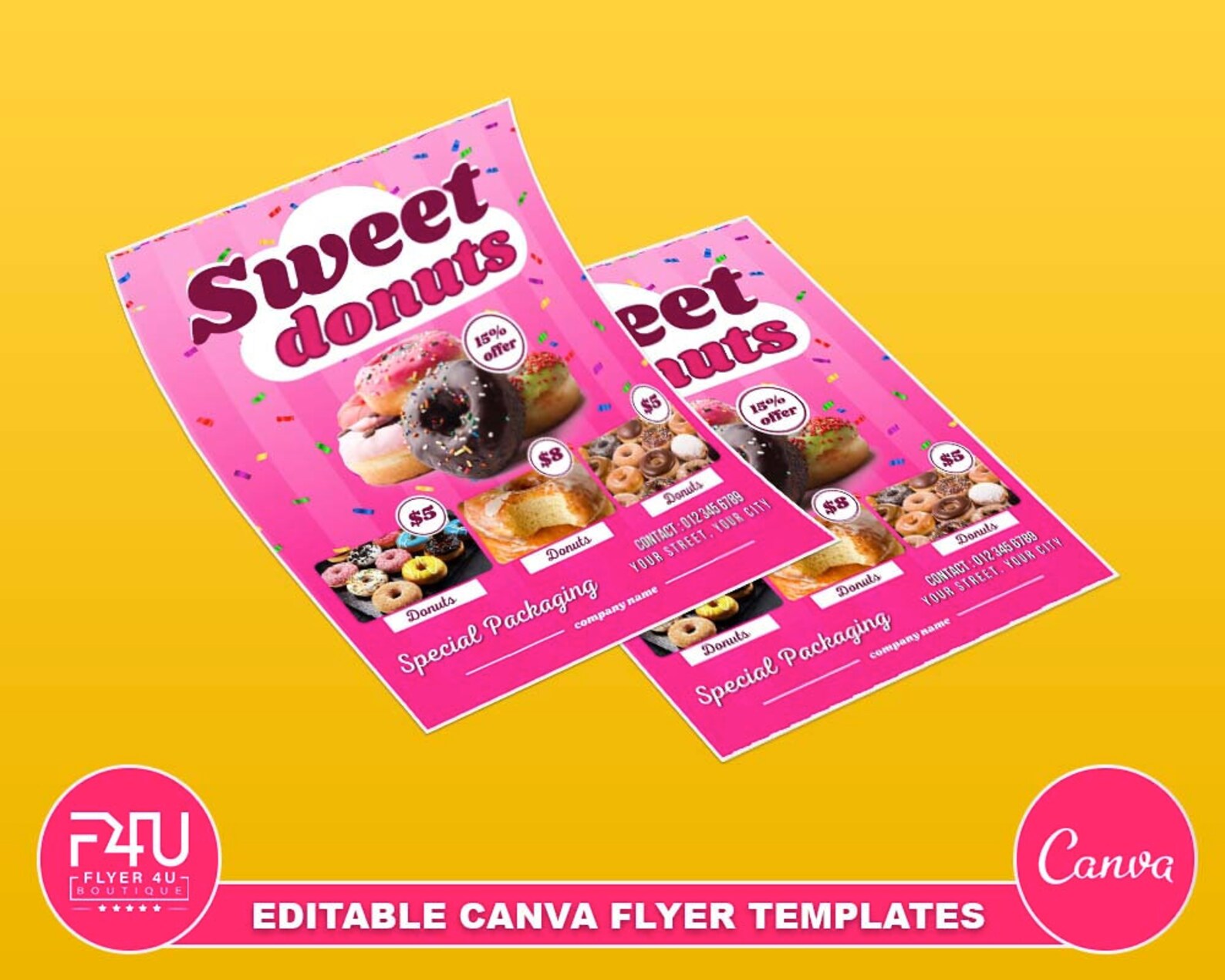 Sweet Shop Flyers, DIY Canva Sweet Shop Flyers, Editable Canva US ...