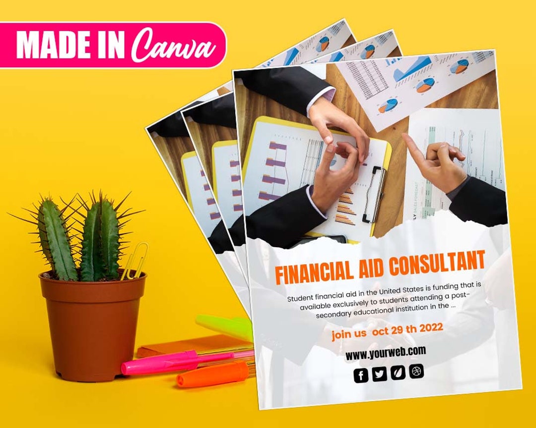 Financial Aid Consultant Flyer, DIY Canva Financial Aid Consultant ...