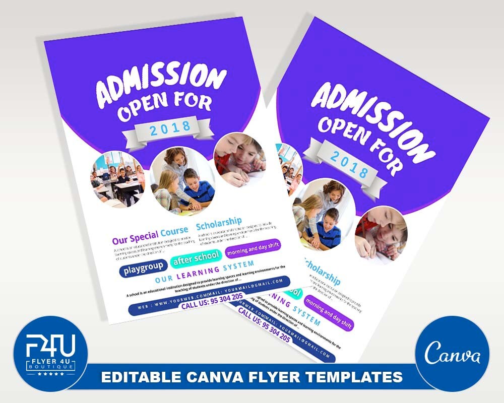School Flyer, DIY Canva School Flyer Template 2022, Editable Canva US ...