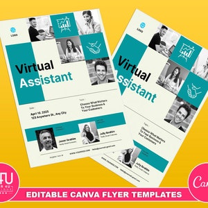 Virtual Assistant Flyer DIY Canva Virtual Assistant Flyer - Etsy