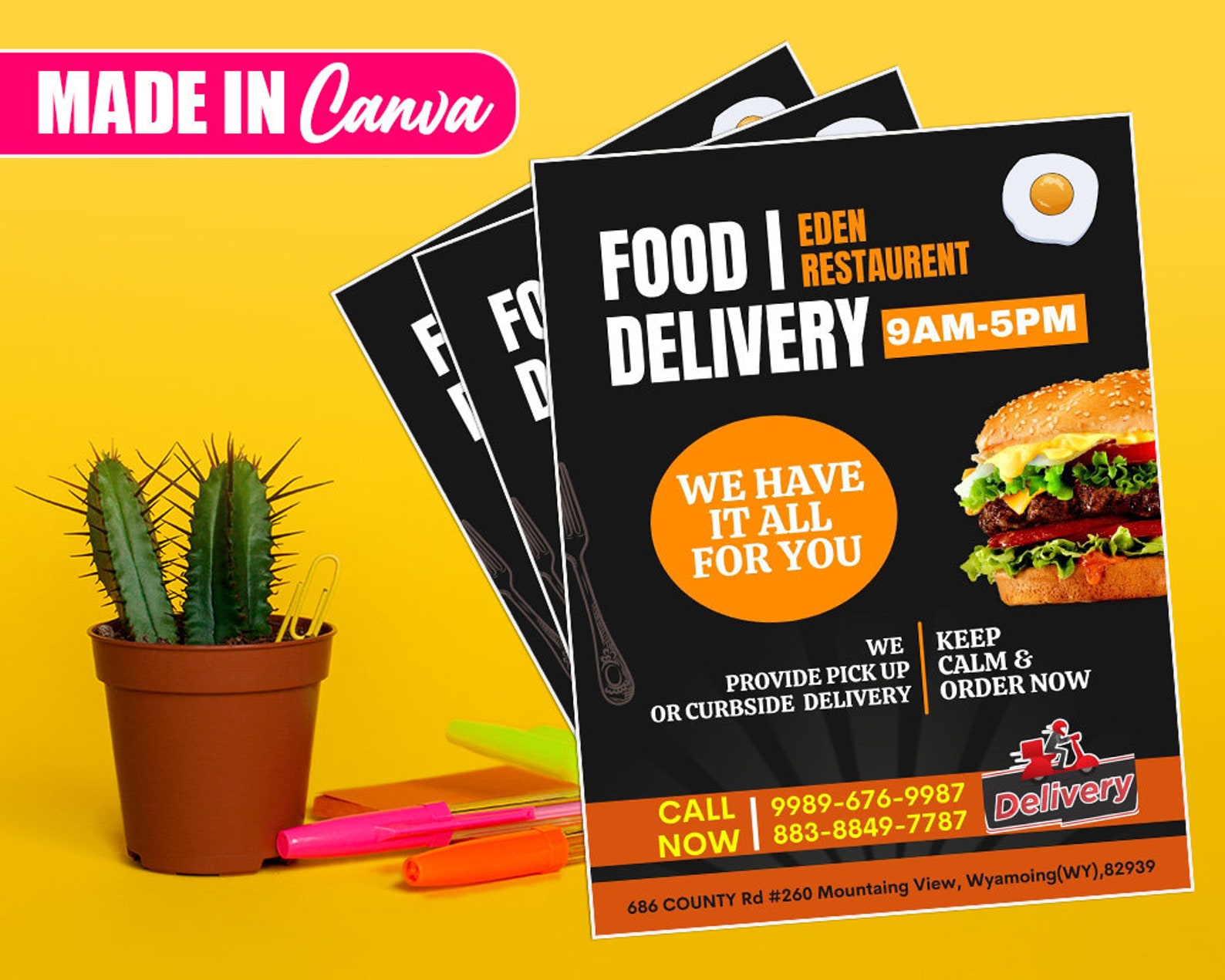 Delivery Service Flyer, DIY Canva Delivery Business Flyer Template 2022 ...