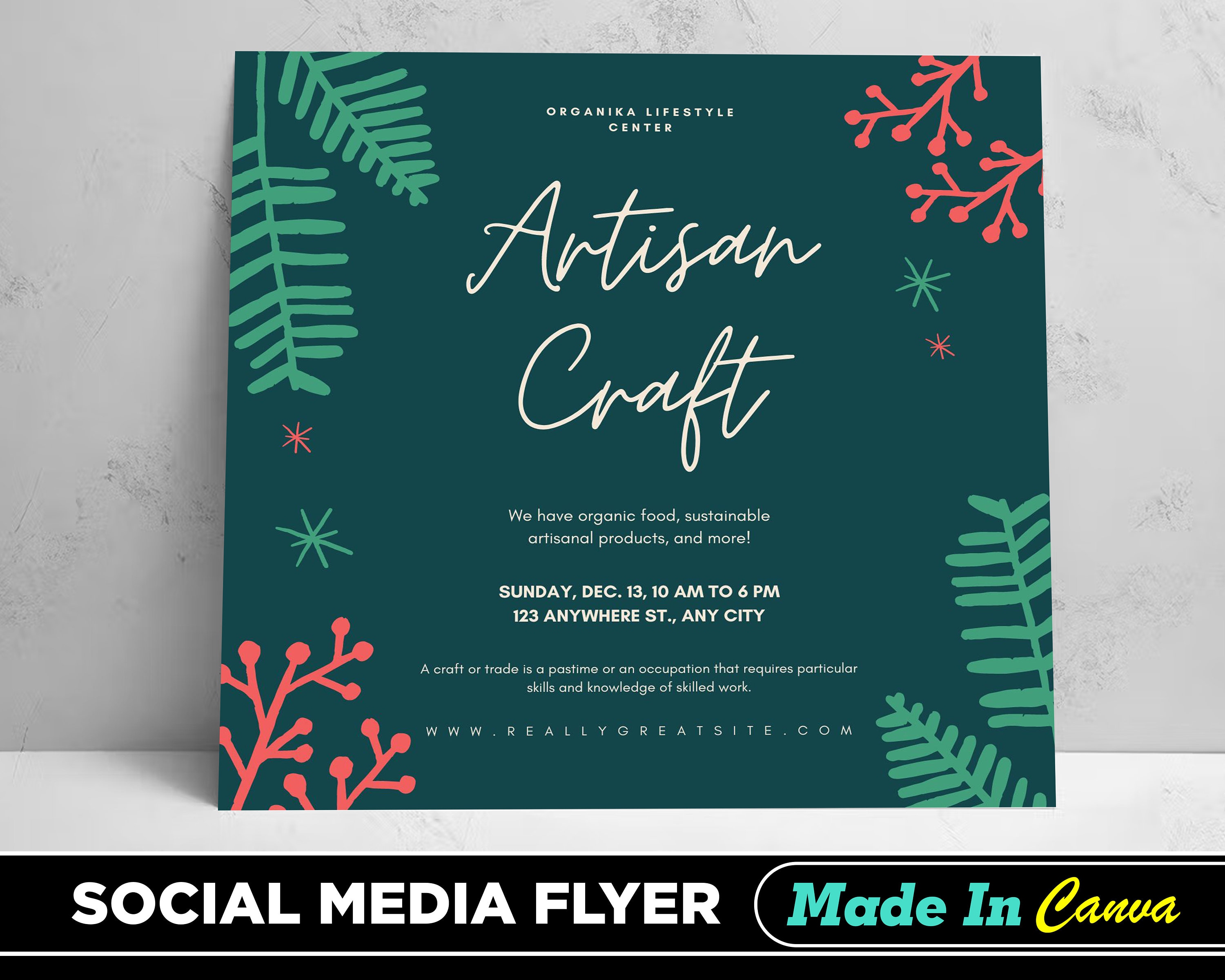 Artisan Craft Fair Flyer, DIY Canva Artisan Craft Fair Template 2022 ...