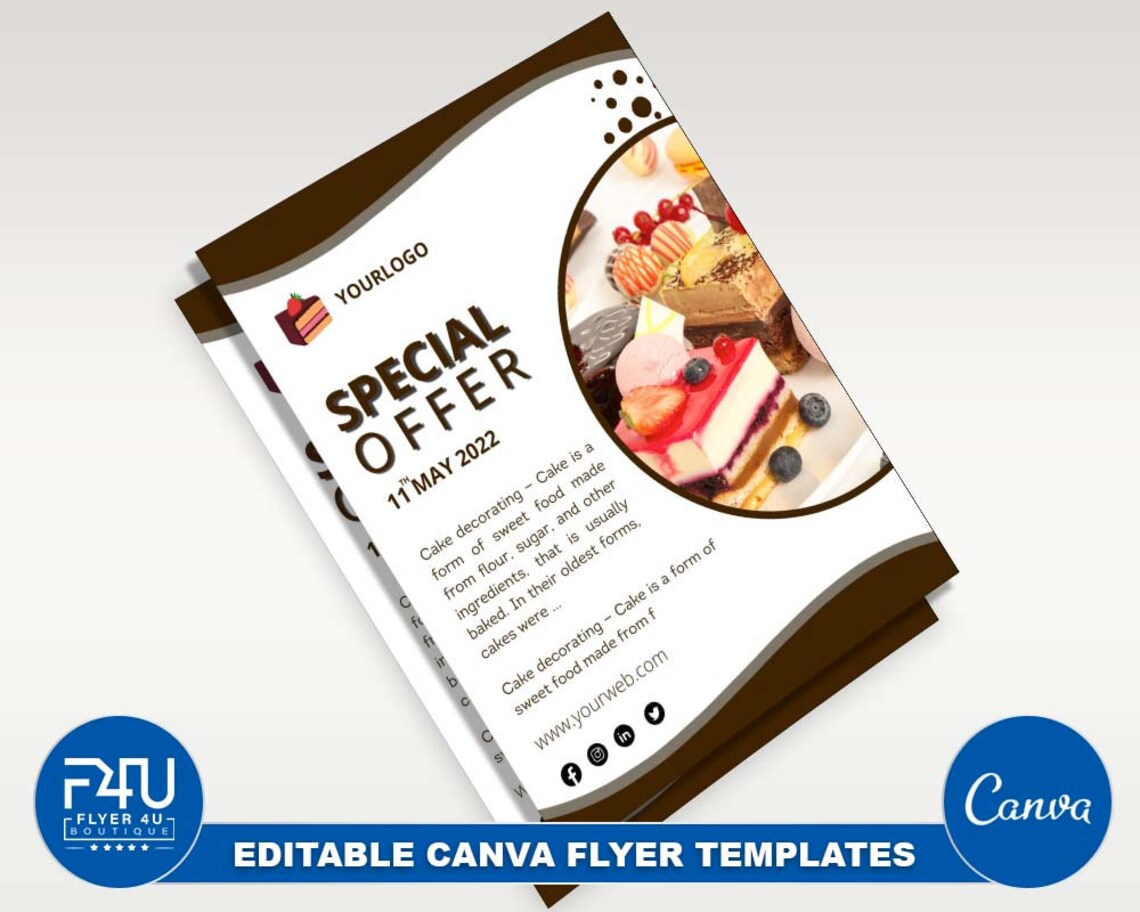 Cake Making Flyer DIY Canva Cake Making Flyer Template 2021 | Etsy