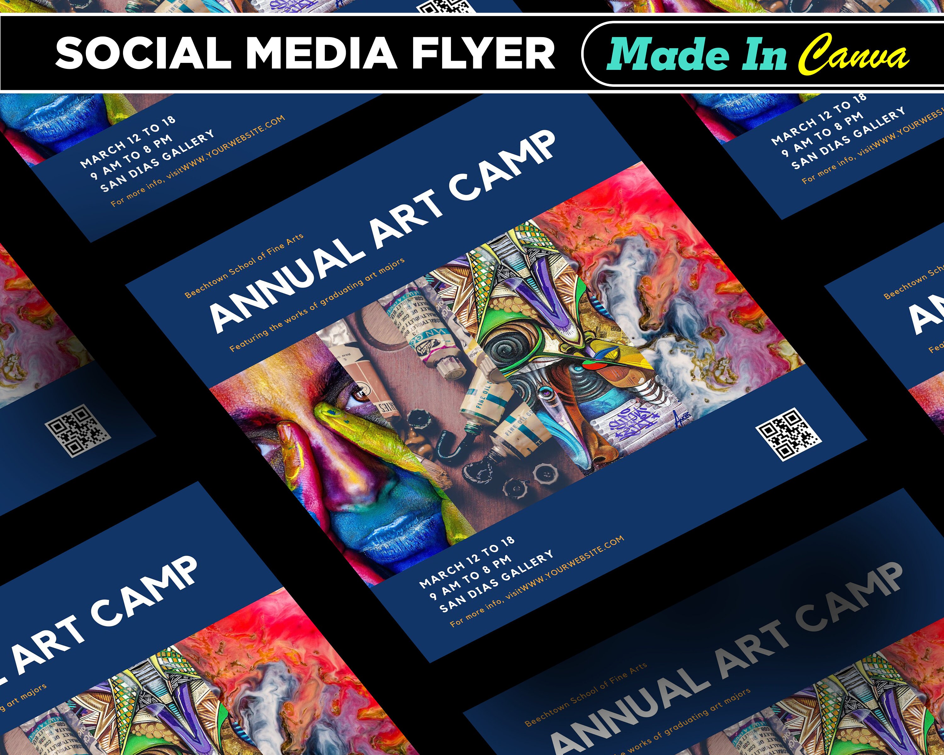 Art Camp Flyer, DIY Canva Art Camp Templates, Editable Canva Social ...