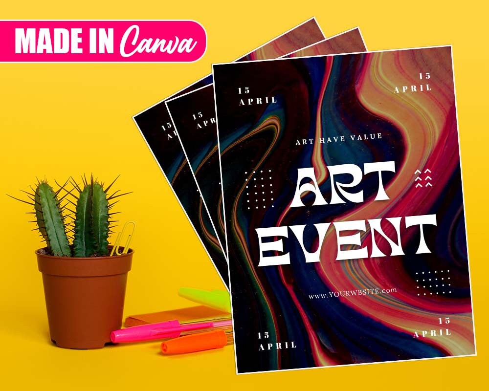 Art Event Flyer, DIY Canva Art Event Template, Editable US Letter Size ...