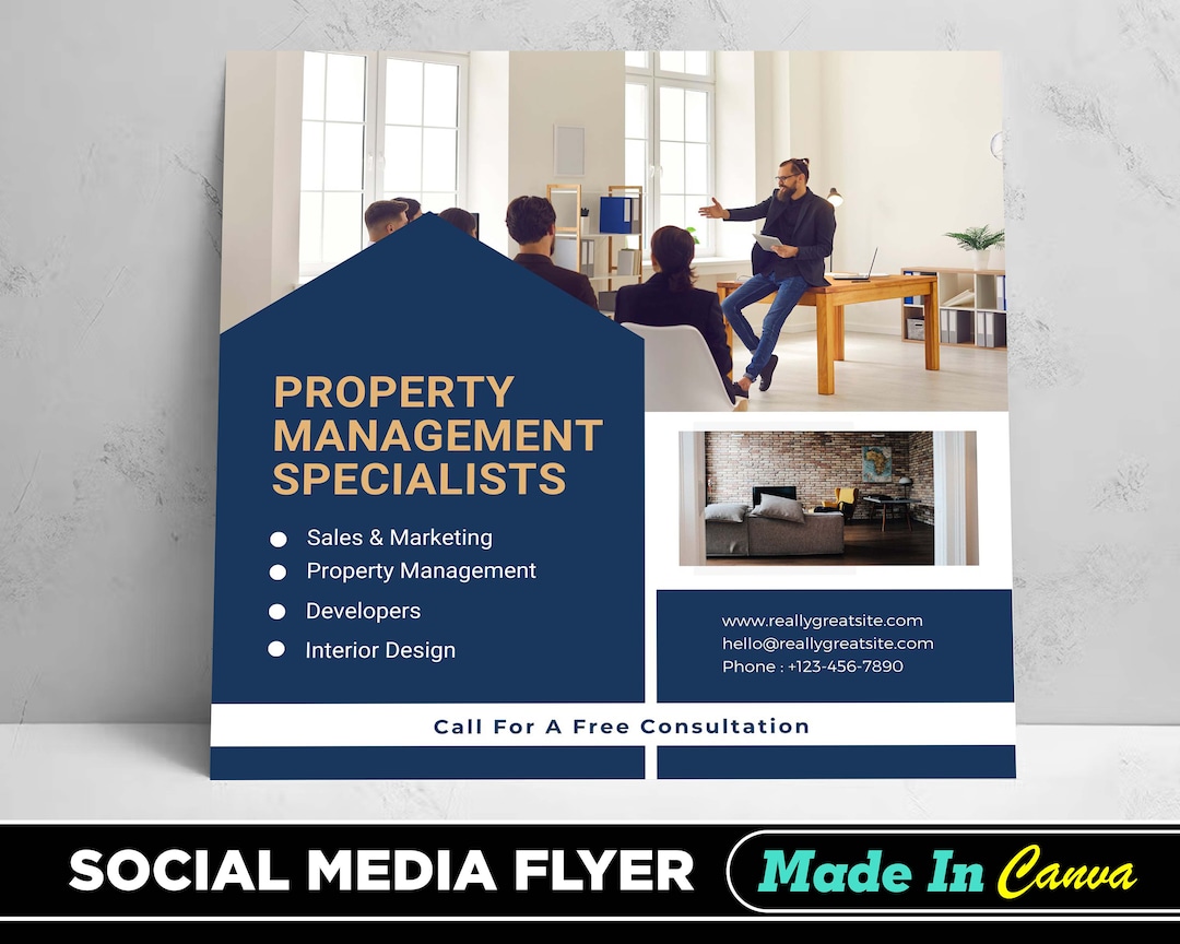 Property Management Flyer DIY Canva Property Management Flyer - Etsy
