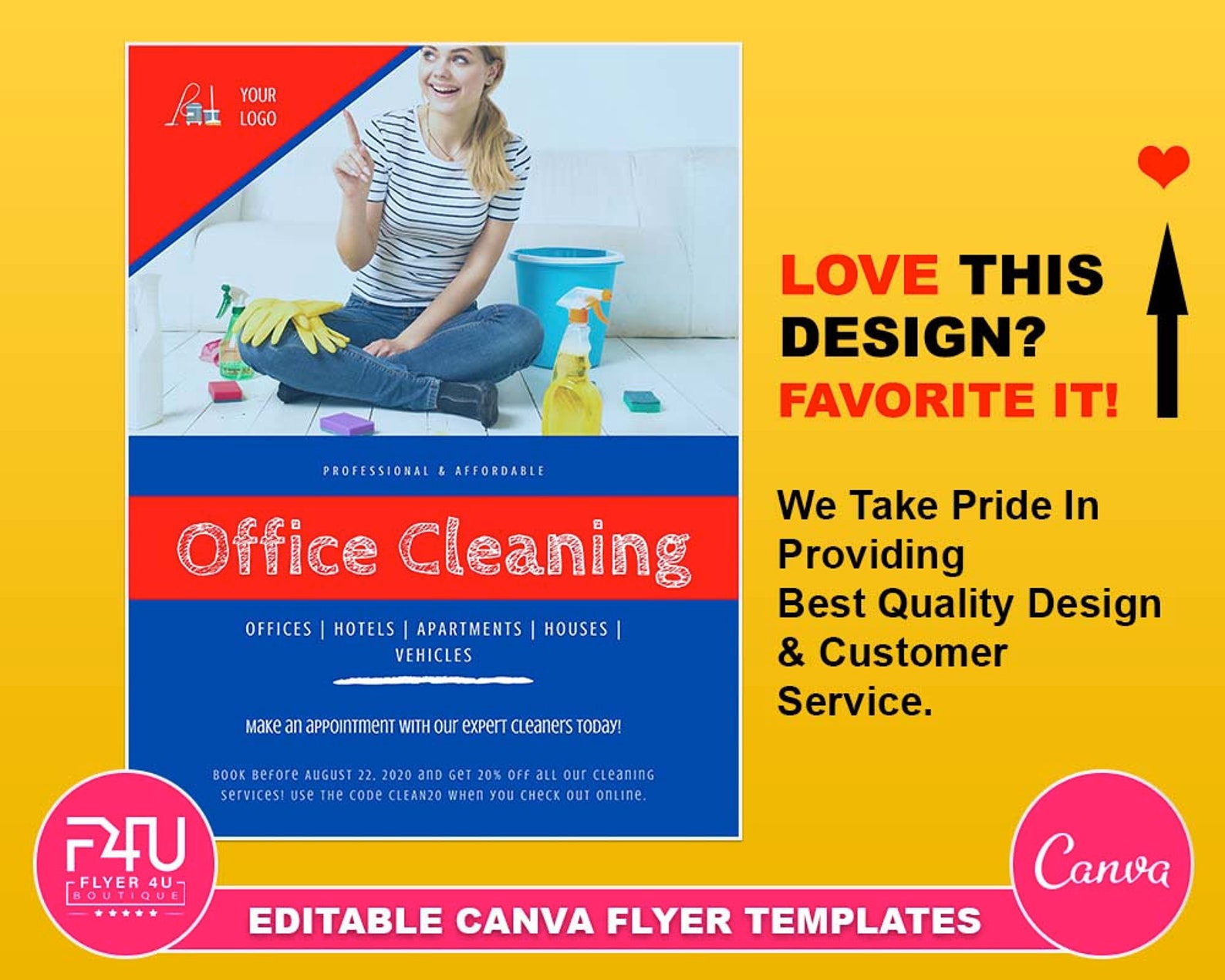Office Cleaning Flyer DIY Canva Office Cleaning Flyer - Etsy