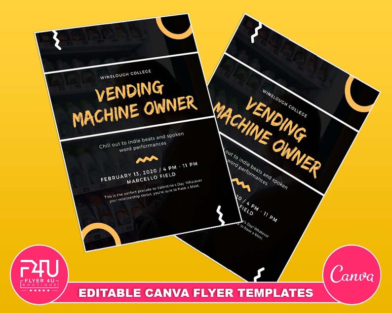 Vending Machine Flyer DIY Canva Vending Machine Template - Etsy