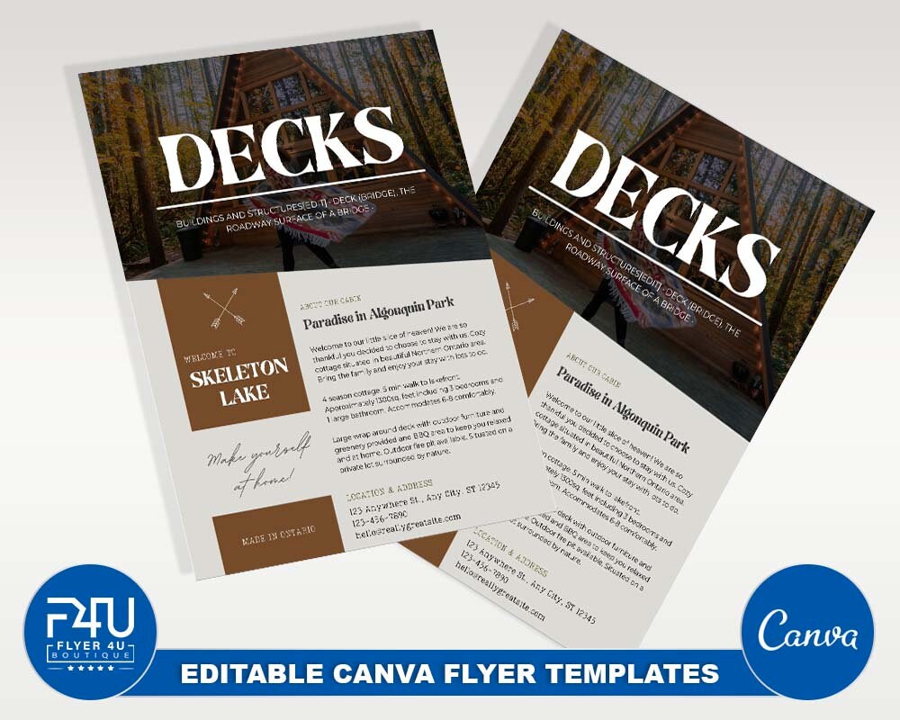 Decks Flyer DIY Canva Decks Flyer Template 2022 Editable - Etsy
