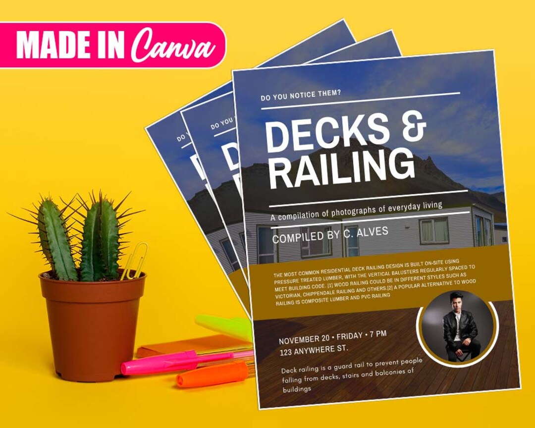 Decks and Railing Flyer, DIY Canva Decks & Railing Template 2022 ...