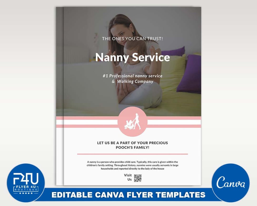 Nanny Service Flyer DIY Canva Nanny Service Flyer Template - Etsy