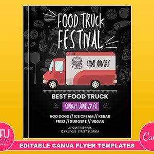 Food Truck Festival Flyer, DIY Canva Food Truck Festival Flyer ...