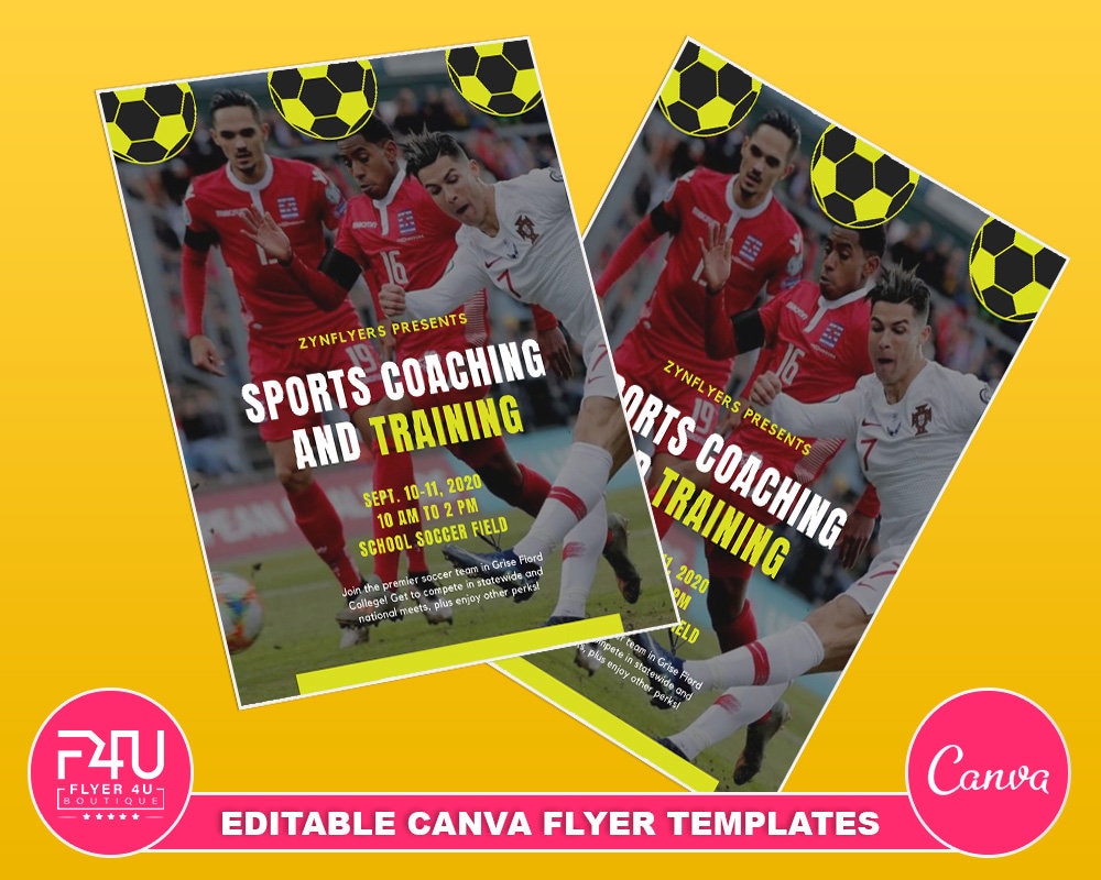Sports Coaching and Training Flyer DIY Canva Sports Coaching - Etsy