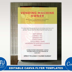 Vending Machine Flyer DIY Canva Vending Machine Template - Etsy