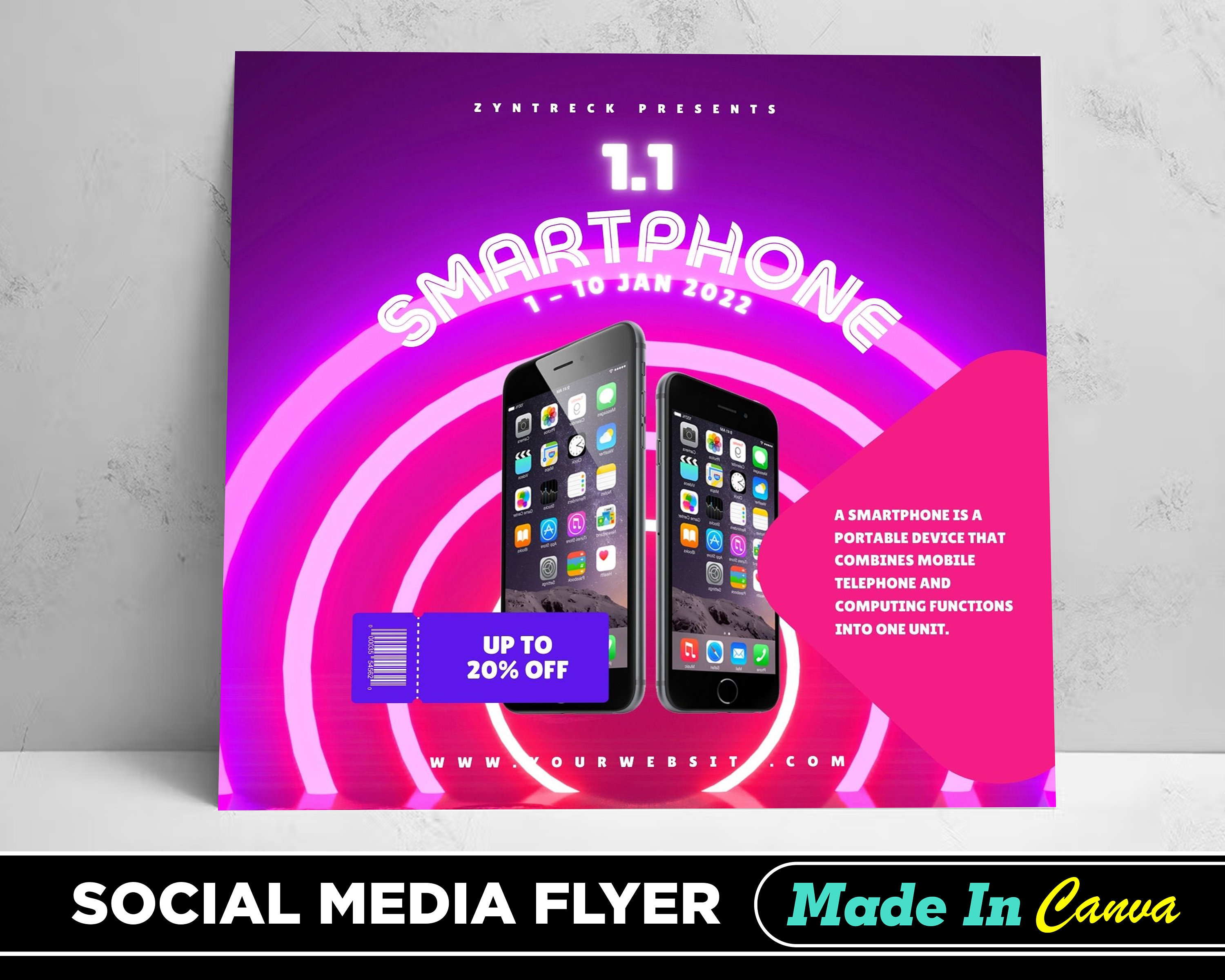 Smartphone Flyer, DIY Canva Smartphone Flyer Template 2022, Editable ...