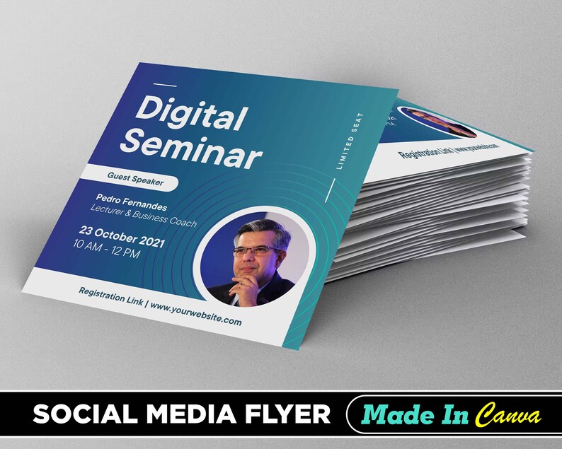 Digital Seminar Flyer, DIY Canva Digital Seminar Service Flyer Template ...
