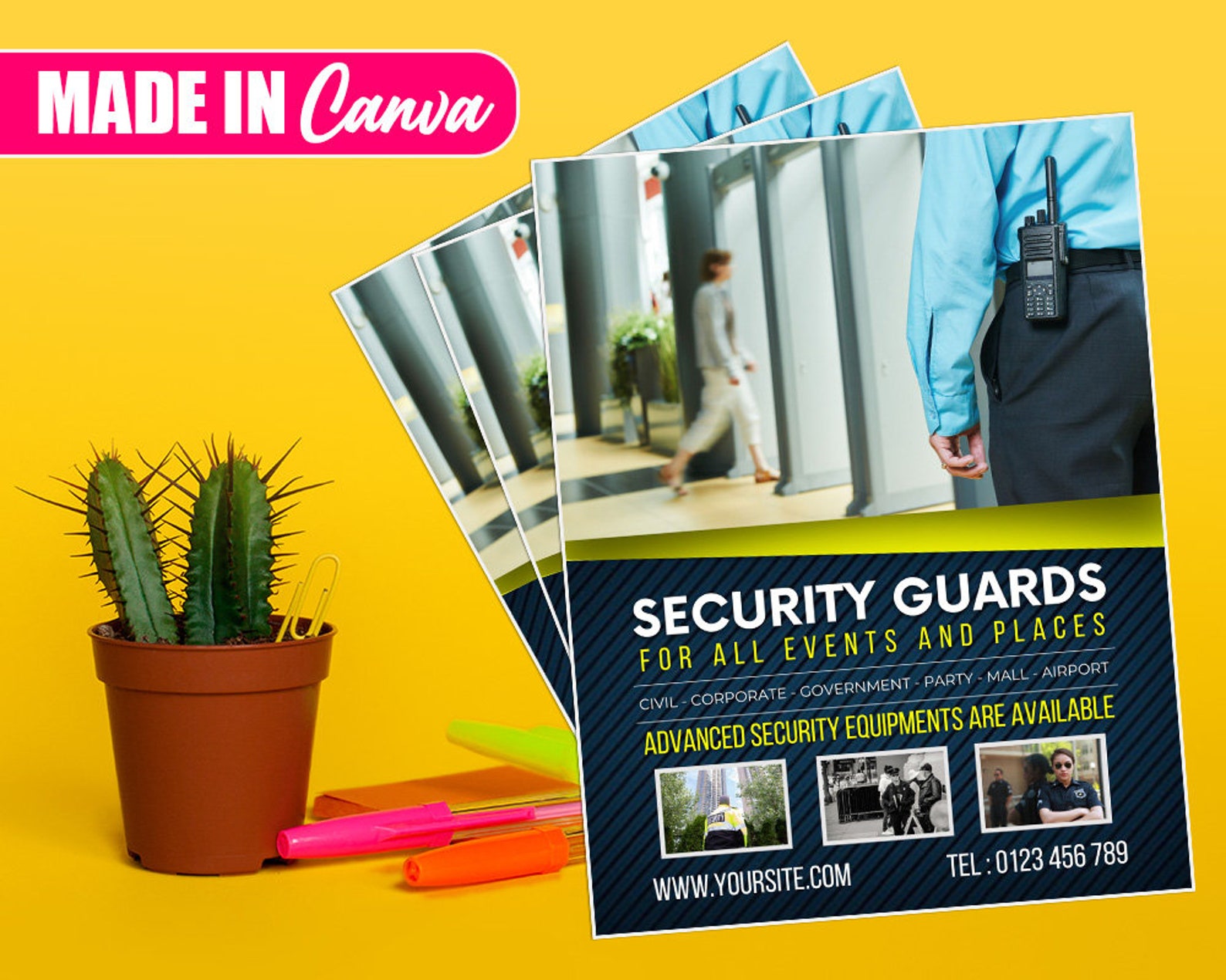 Security Service Flyer, DIY Canva Security Service Flyer Template 2022 ...