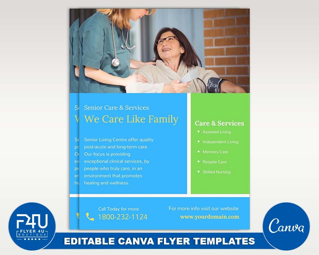 Home Health Care Service Flyer, DIY Canva Home Health Care Service ...
