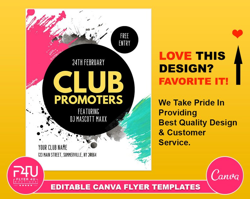 Club Promoters Flyer DIY Canva Club Promoters Flyer Template - Etsy