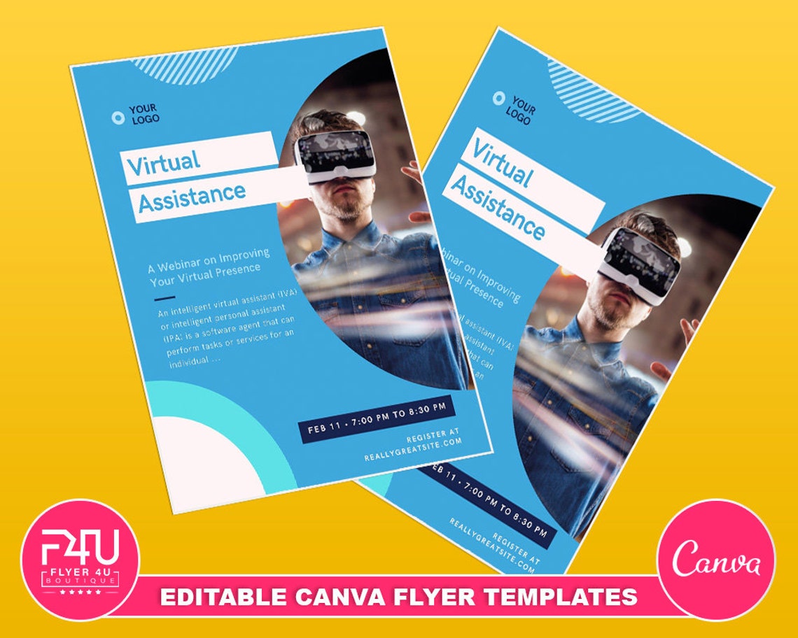 Virtual Assistant Flyer DIY Canva Virtual Assistant Flyer - Etsy