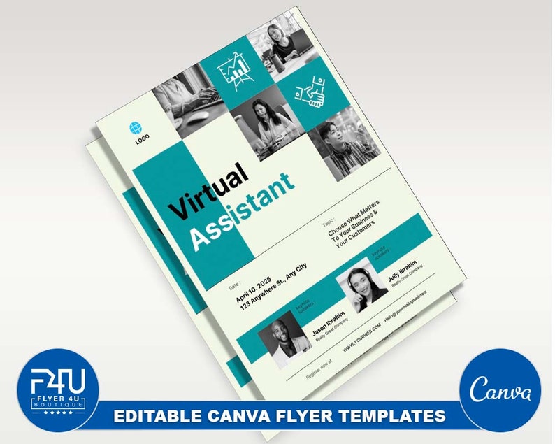 Virtual Assistant Flyer DIY Canva Virtual Assistant Flyer | Etsy