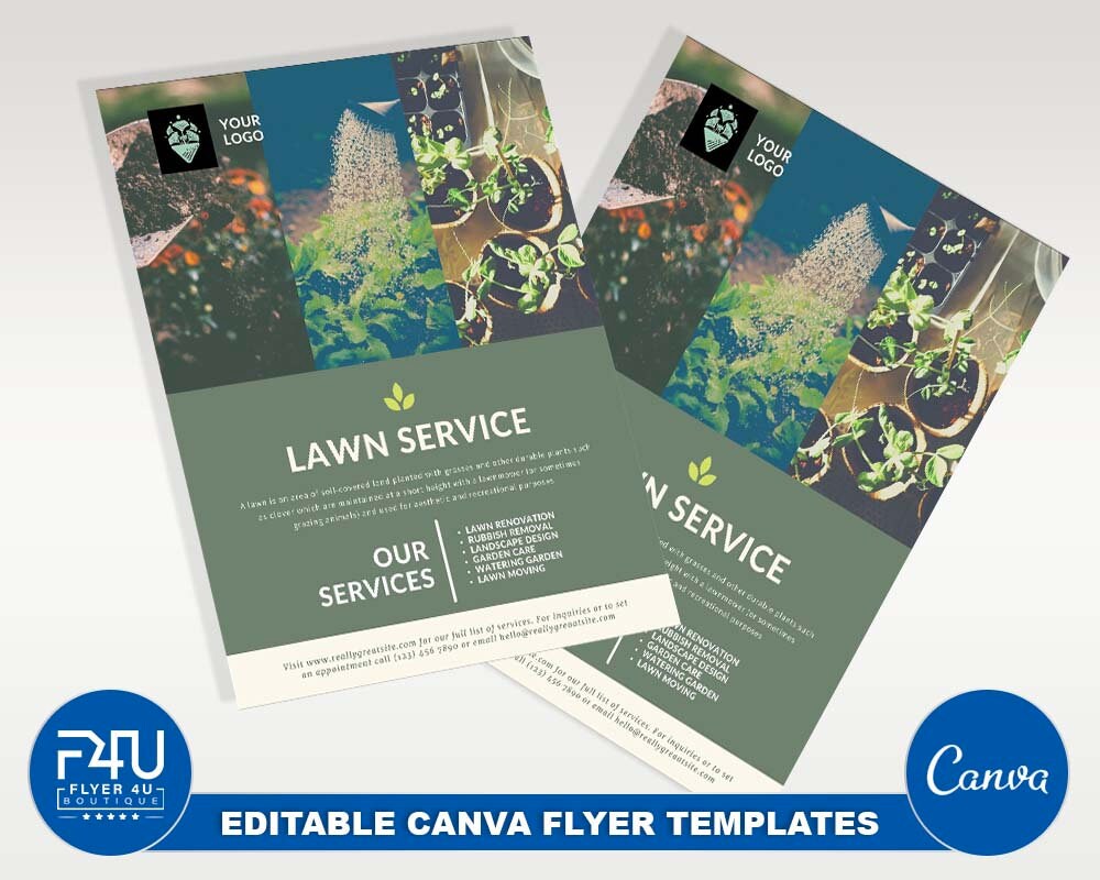 Lawn Service Flyer DIY Canva Lawn Service Flyer Template - Etsy