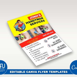 Handyman Service Flyer, DIY Canva Handyman Service Flyer Template 2022 ...