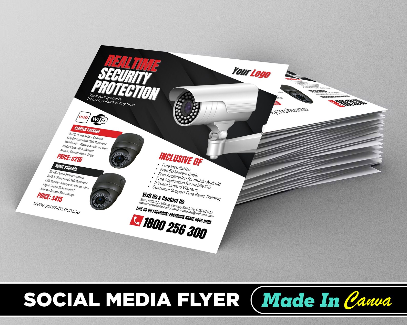 CCTV Camera Flyer, DIY CCTV Camera Shop Flyer Template, Editable Canva ...
