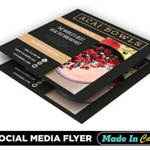 Acai Bowls Flyer, DIY Canva Acai Bowls Flyer Template 2022, Editable ...